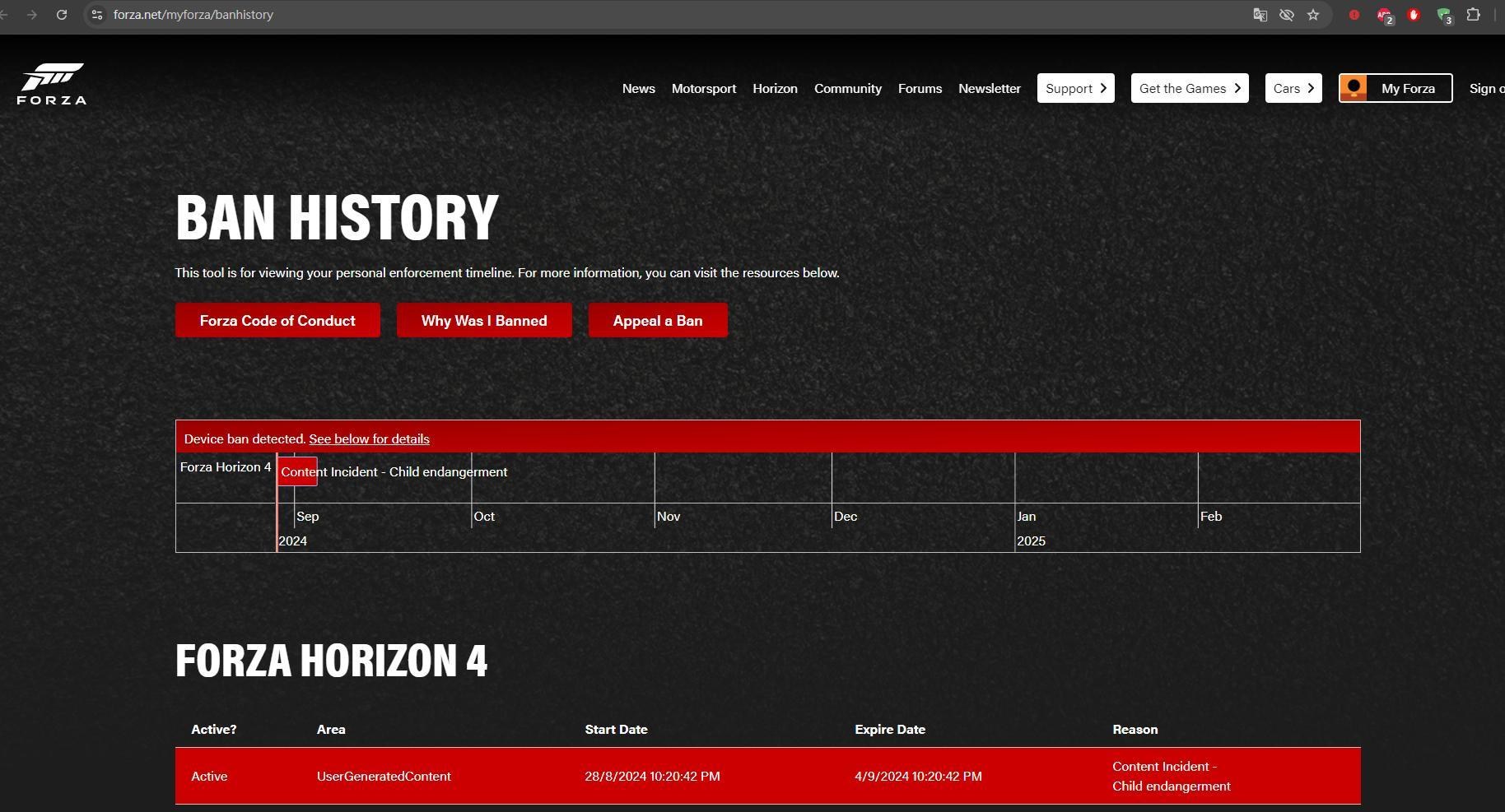【問題】Forza Horizon 4遊戲危害兒童停權 @極限競速 哈啦板 - 巴哈姆特