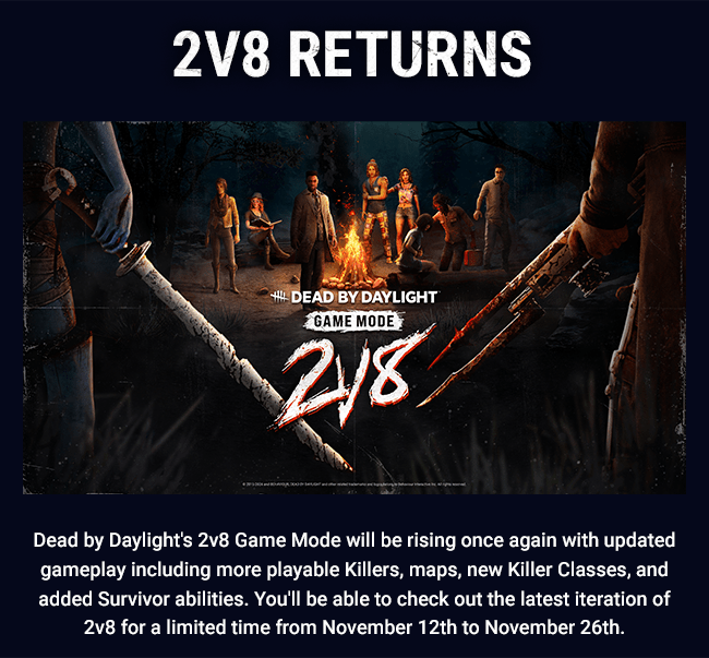 【情報】2V8於11/12回歸 新增：任務獎勵、遊玩模式調整、倖存者解鎖技能、未來3.0展望、殺手技能 @Dead by Daylight ...