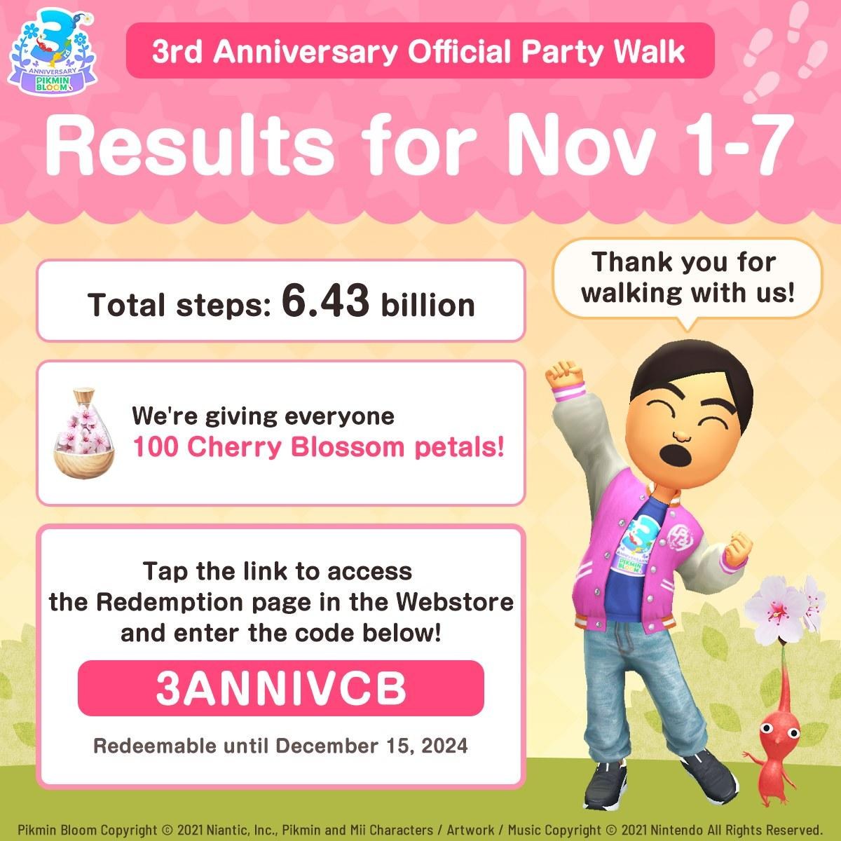 【情報】慶祝Pikmim Bloom 3週年的官方Party Walk！ @Pikmin Bloom 哈啦板 - 巴哈姆特