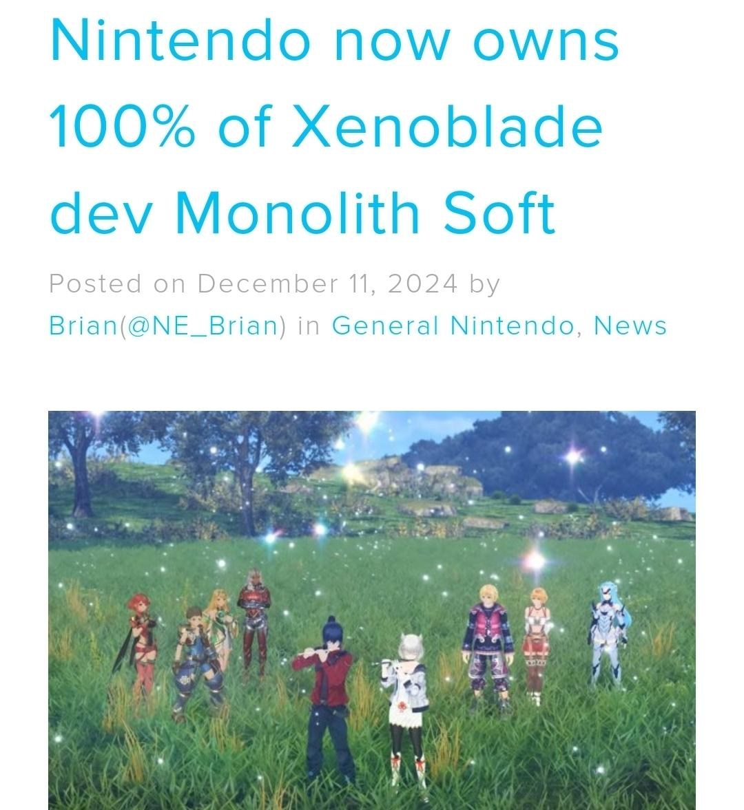 【情報】(不讓你跑？)任天堂，已取得Monolith Soft 100%股份 @Xeno 系列 哈啦板 - 巴哈姆特