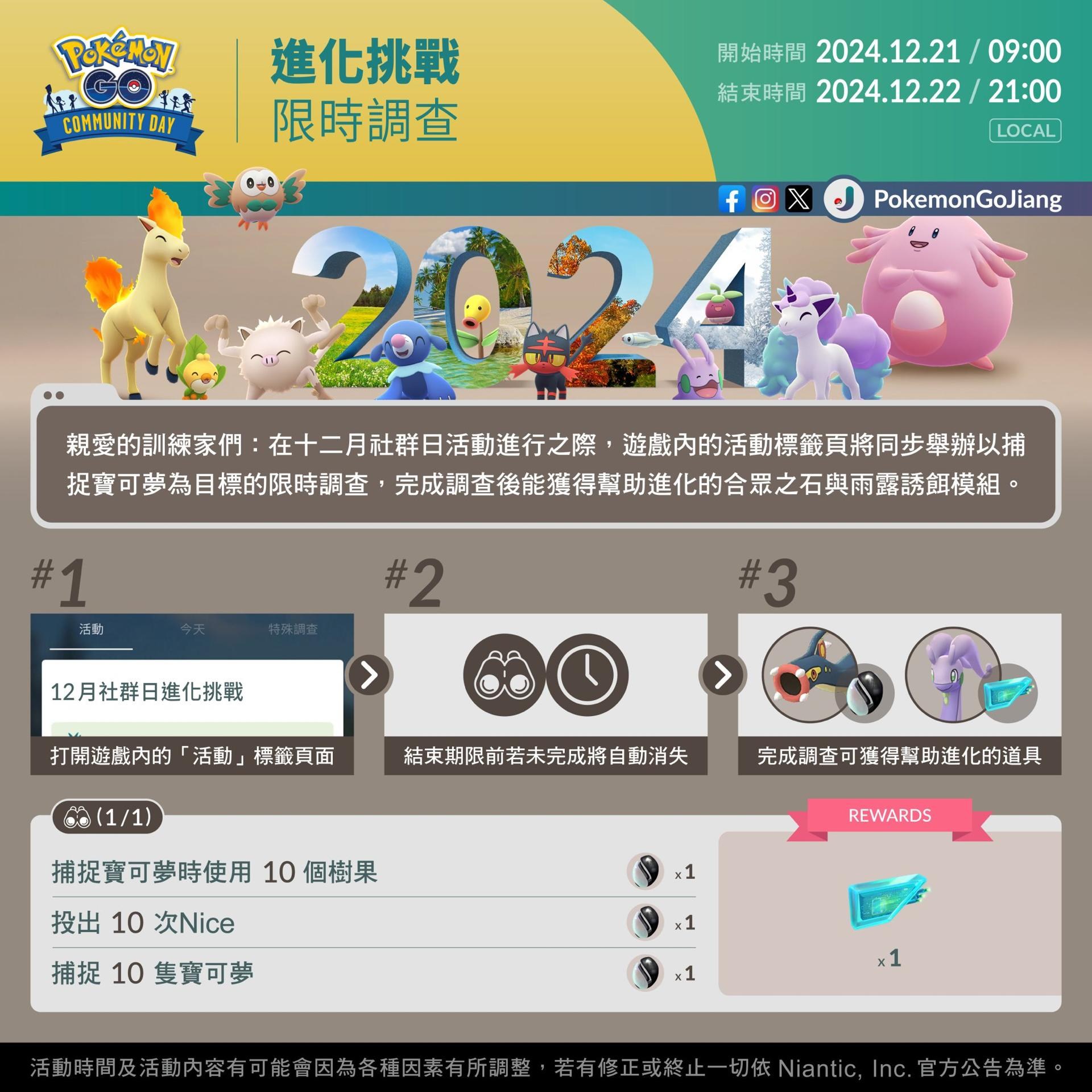 【情報】 2024年 (12月) 社群日主角寶可夢集結！ @Pokemon GO 哈啦板 - 巴哈姆特