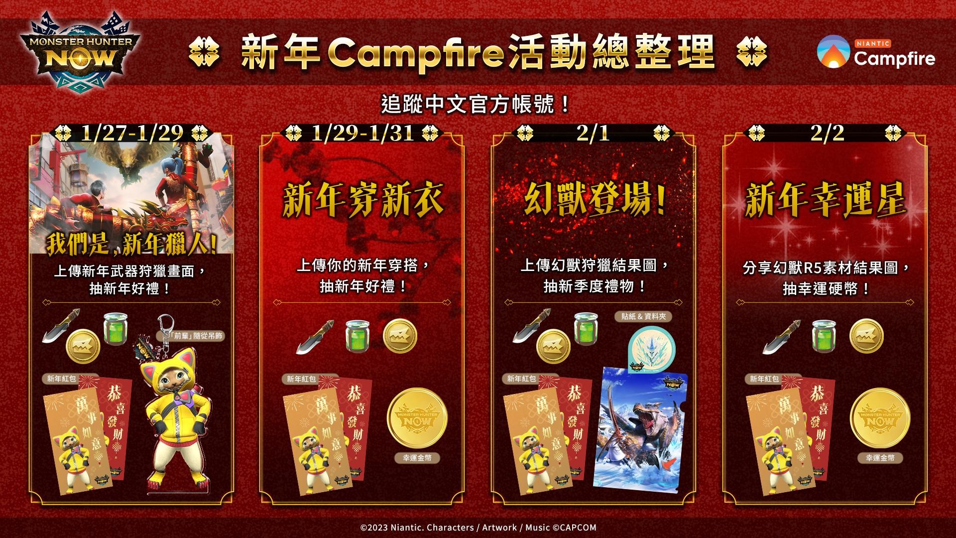【情報】Happy Now Year! 新年 Campfire 活動一覽 #台港Campfire抽獎活動 @Monster Hunter Now 哈啦板 - 巴哈姆特