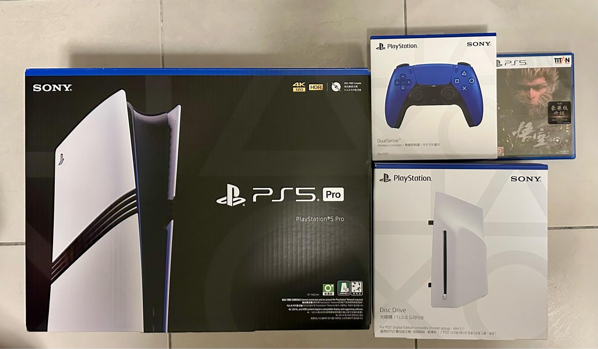 【售】 PS5原廠鈷藍色手把+PS5PRO主機含白手把+PS5光碟機+PS5黑神話悟空豪華版 賣低於原價 詳內文 @ACG二手交易板 哈啦板 - 巴哈姆特