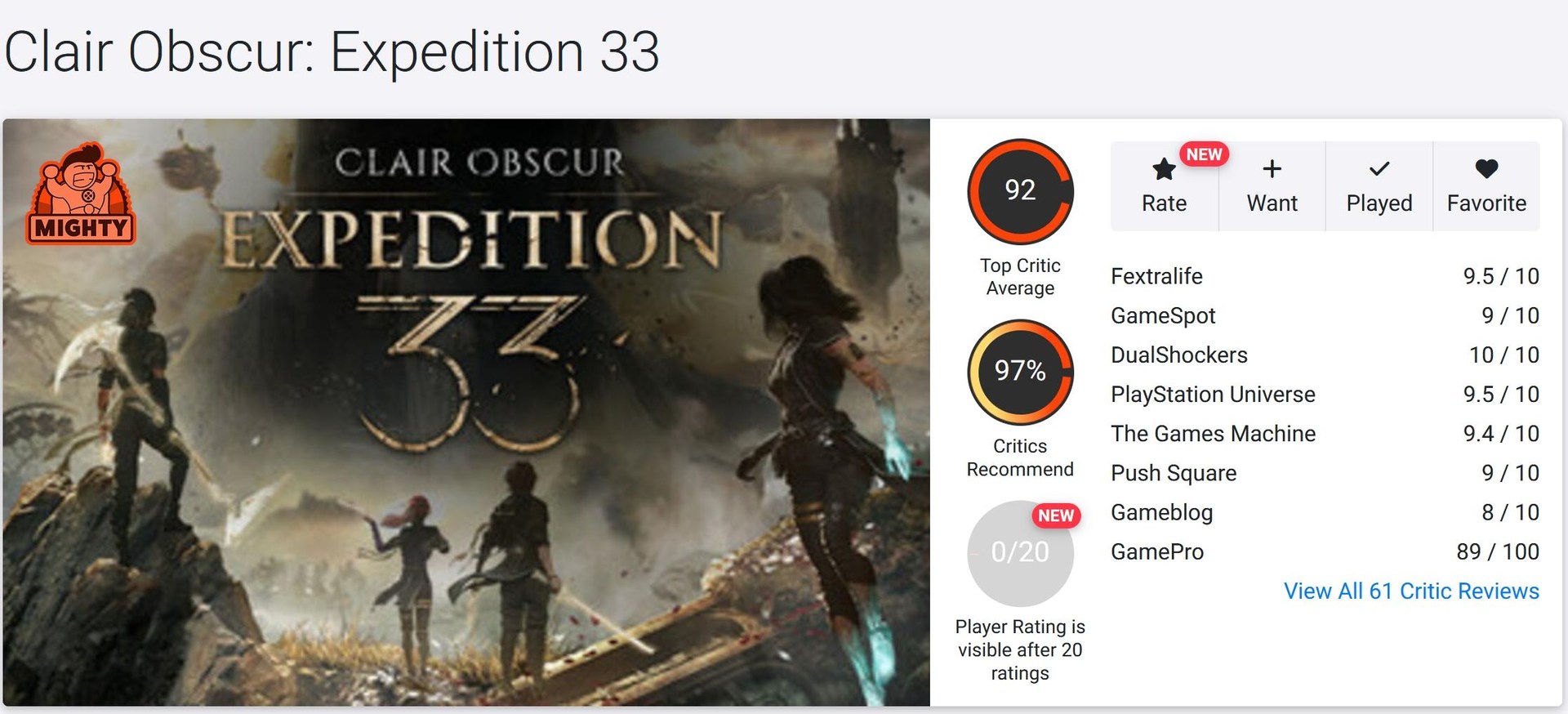 【情報】《光與影：33號遠征隊》評分解禁 MC/OC 開局92分 (IGN 9 / GameSpot 9) @Xbox / Xbox Series X 哈啦板 - 巴哈姆特