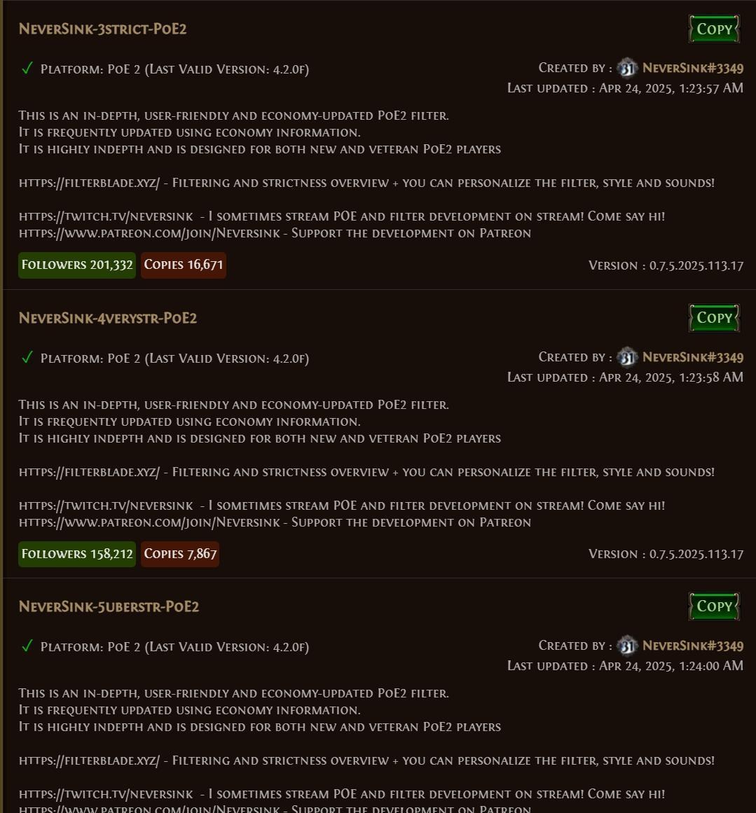 【0.3.0b】【NeverSink過濾器】4配色+自訂音效版 (09/20 v0.8.3) @流亡黯道 PoE 2 哈啦板 - 巴哈姆特